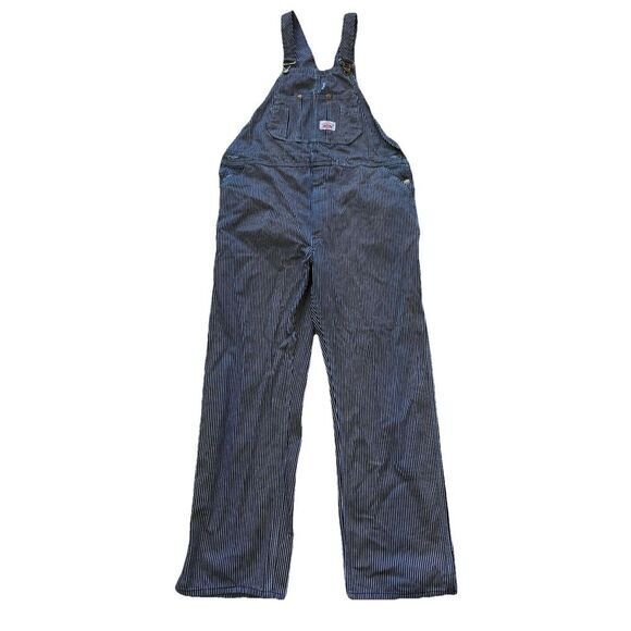 Pants | Roundhouse Mens Blue Striped Bib Overalls Vintage Railroad ...